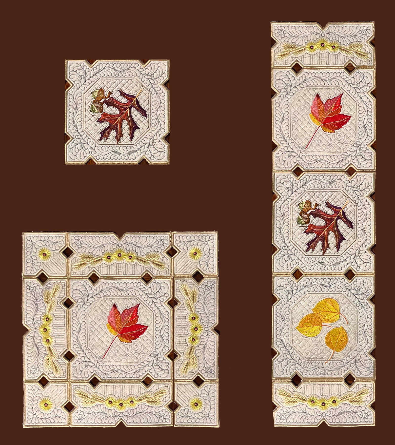 Beauty of Fall Tablerunner Machine Embroidery