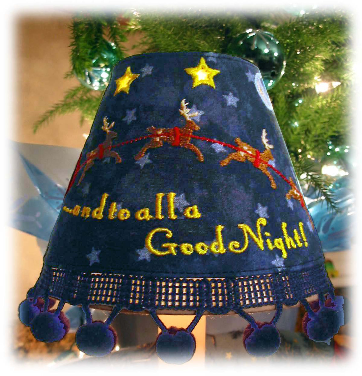 Christmas Lamp Shade | Machine Embroidery Design