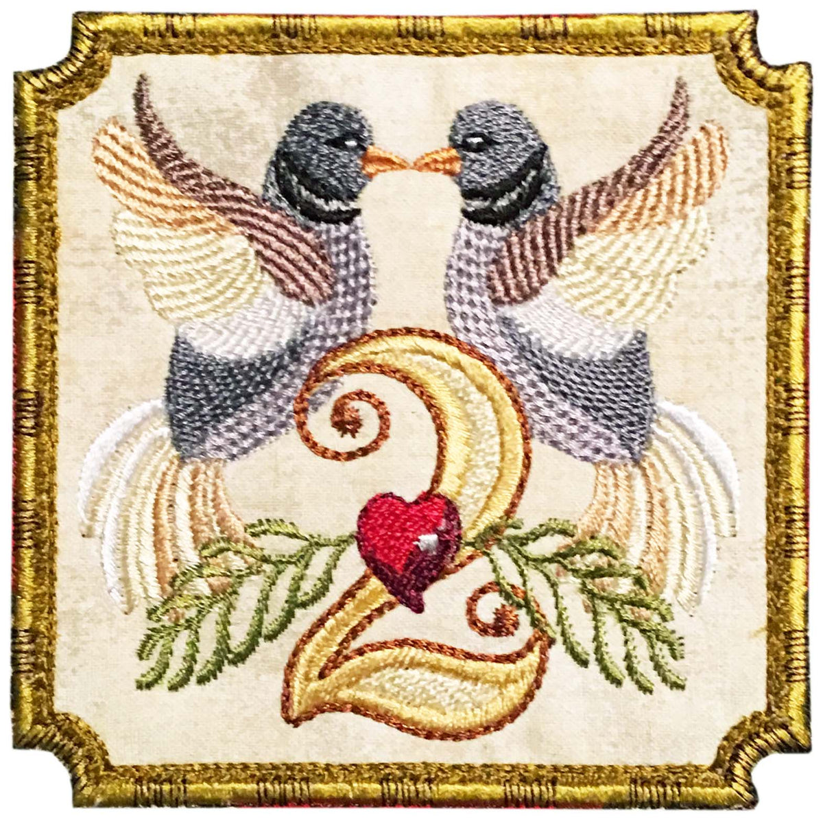 Two Turtle Doves | Christmas Embroidery Design