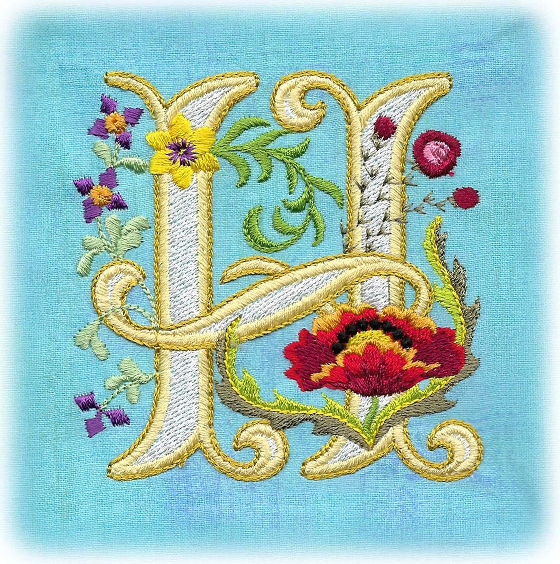 Happy "H" | Machine Embroidery Design