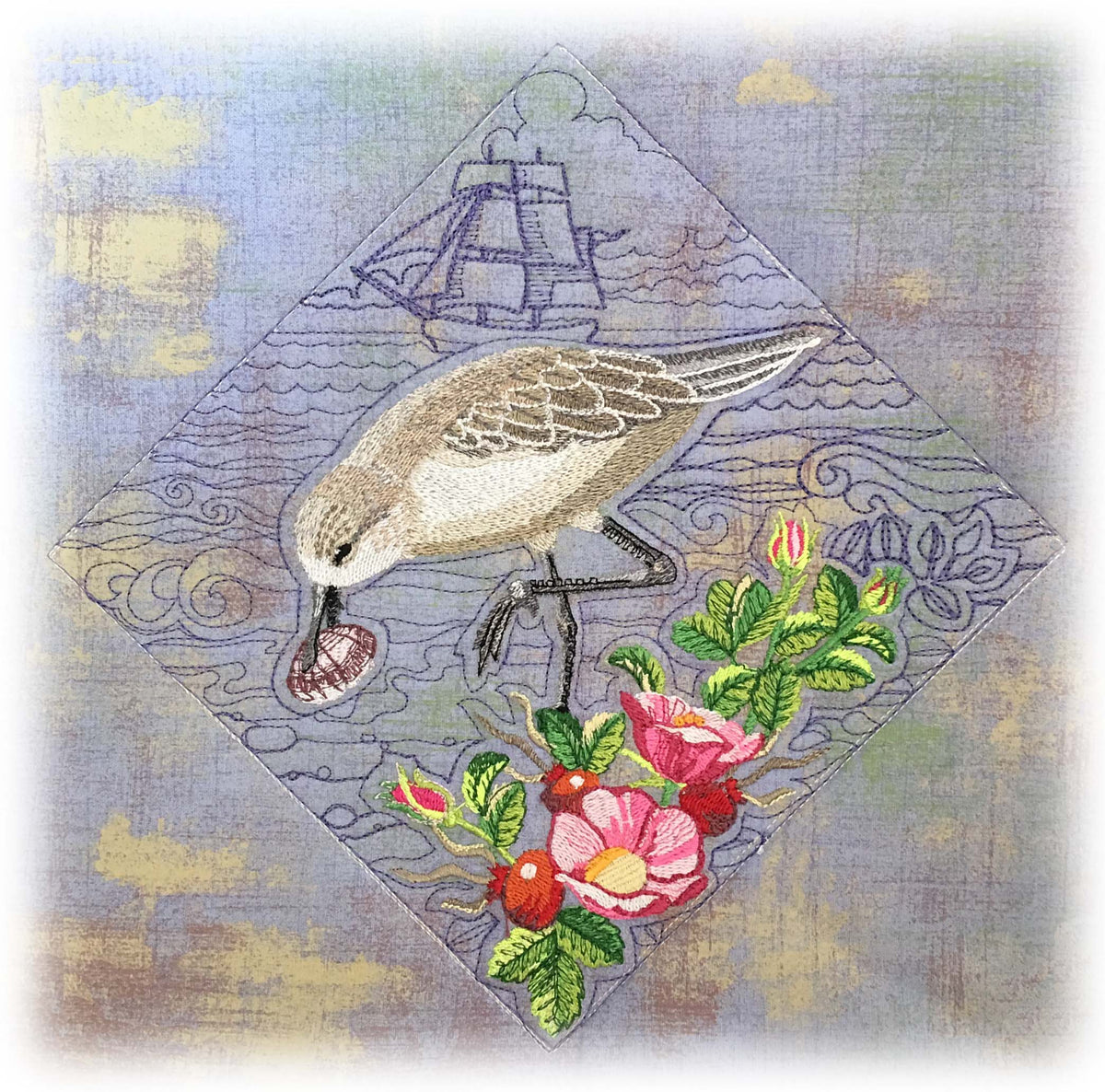 Sandpiper Machine Embroidery Design