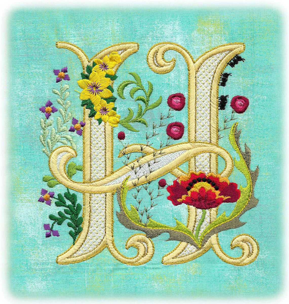 Happy "H" | Machine Embroidery Design