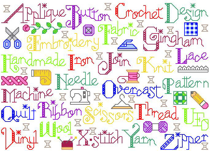 Sewing ABCs Cross Stitch | Machine Embroidery Design