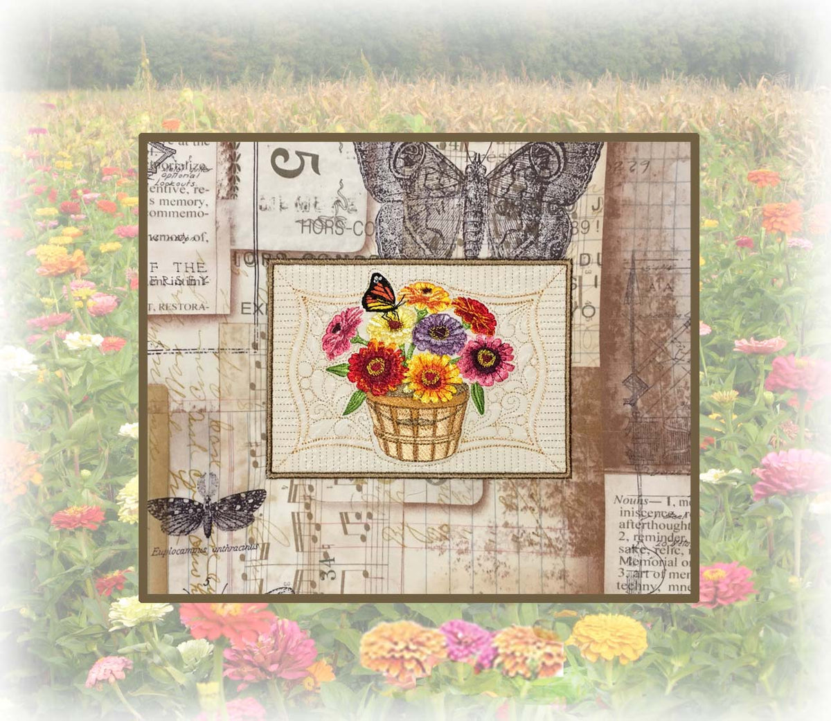 Zinnias | Flowers | Machine Embroidery Designs